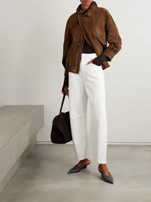 Nour Hammour Ariste Oversized Paneled Suede Jacket