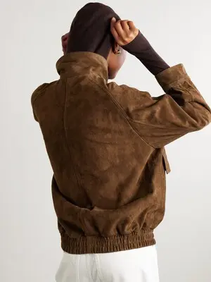 Nour Hammour Ariste Oversized Paneled Suede Jacket