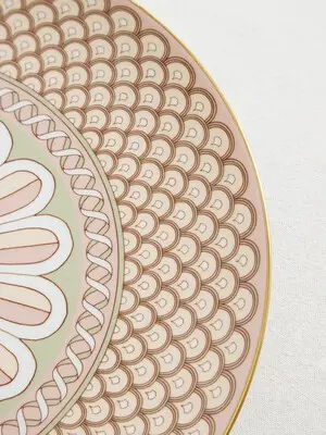 La DoubleJ Napoli Gold-plated Porcelain Serving Platter - Pink