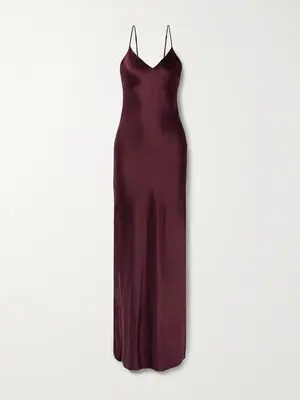 Burgundy Satin Slip Dresses
