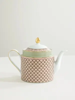 La DoubleJ Impero Gold-plated Porcelain Teapot - Pink