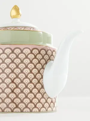 La DoubleJ Impero Gold-plated Porcelain Teapot - Pink