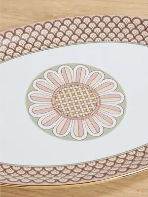 La DoubleJ Gold-plated Porcelain Platter - Pink