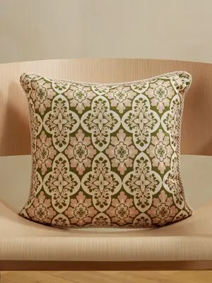 La DoubleJ Printed Woven Cushion - Pink