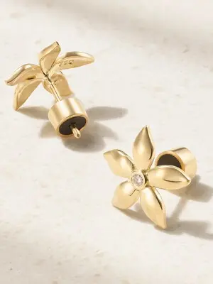 Ileana Makri Mini Blossom Diamond Stud Earrings