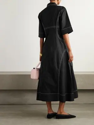 GANNI Organic Cotton-poplin Midi Shirt Dress