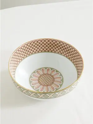 La DoubleJ Odysseus Gold-plated Porcelain Serving Bowl - Pink