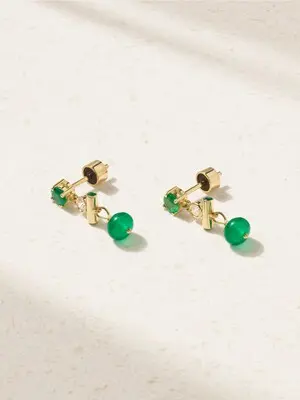 Ileana Makri 18-karat Multi-stone Earrings - Green