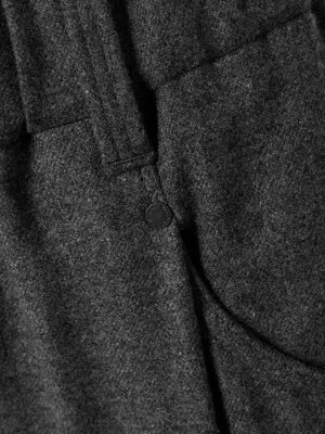 Brunello Cucinelli Cropped Pleated Virgin Wool And Cashmere-blend Pants - Gray