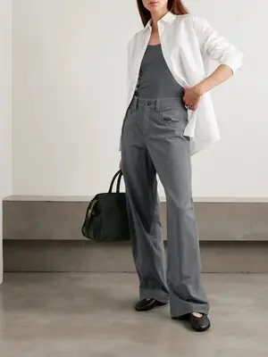 Brunello Cucinelli Cotton-blend Jersey Wide-leg Pants