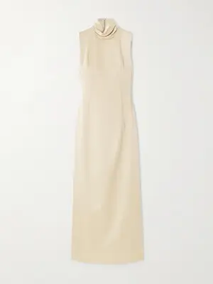 Brunello Cucinelli Draped Satin Midi Dress