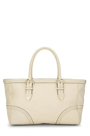 Gucci Pebbled Leather Tote - White