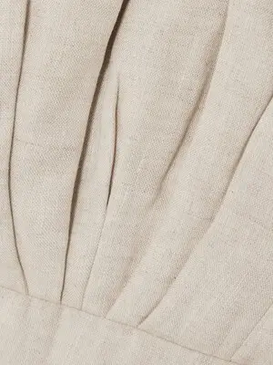 ANDRES OTALORA Amapolas Pleated Linen Bustier Top
