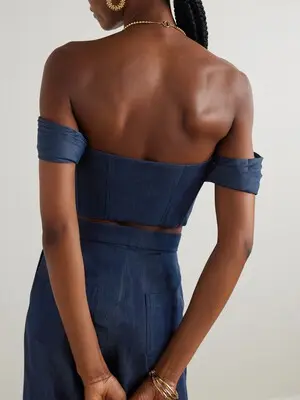 ANDRES OTALORA De Azahar Off-the-shoulder Bustier Top