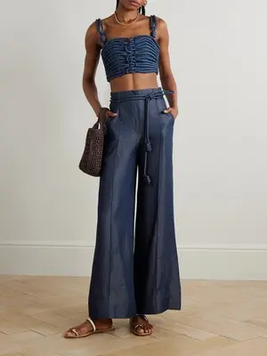 ANDRES OTALORA Belted Wide-leg Tencel™ Pants