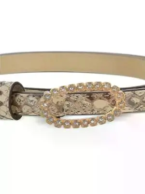 Valentino Garavani Snakeskin-effect Crystal-embellished Belt