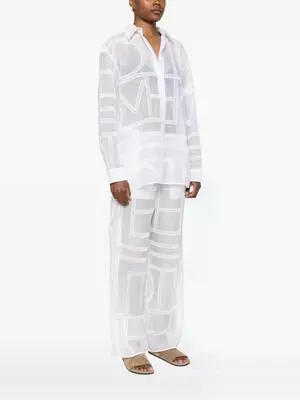 TOTEME Geometric-pattern Cotton Shirt - White