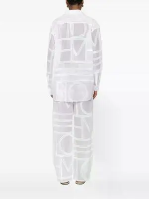 TOTEME Geometric-pattern Cotton Shirt - White