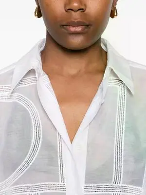 TOTEME Geometric-pattern Cotton Shirt - White
