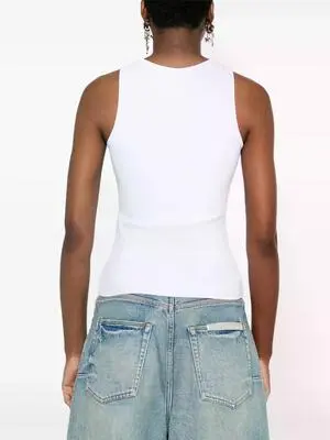 Balenciaga Logo-intarsia Sleeveless Tank Top - White