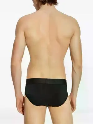 Versace Logo-waistband Briefs - Black
