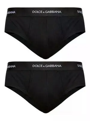 Dolce & Gabbana Logo-waistband Briefs - Black