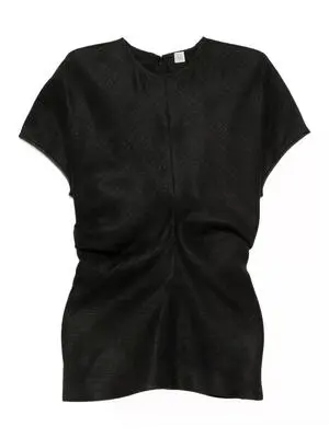 TOTEME Ruched-waist Top - Black