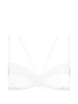 MAISON CLOSE Pure Tentation Balconette Harness Bra - White