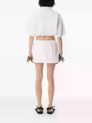 Alexander Wang Elasticated-hem Cropped Polo Top - White