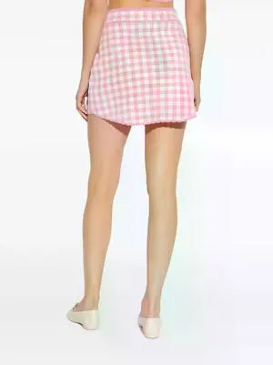 LoveShackFancy Gingham Scallop-hem Mini Skirt