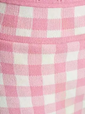 LoveShackFancy Gingham Scallop-hem Mini Skirt