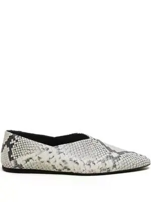 Closed Snake-print Ballet Flats
