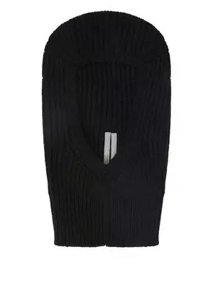 Rick Owens Ribbed V-cut Balaclava - Black