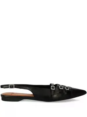 VAGABOND SHOEMAKERS Hermine Pointed-toe Buckled Ballet Flats - Black