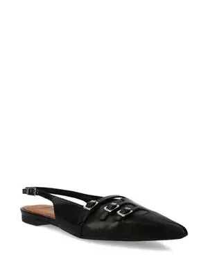 VAGABOND SHOEMAKERS Hermine Pointed-toe Buckled Ballet Flats - Black