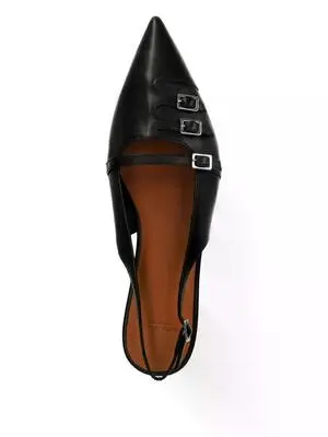 VAGABOND SHOEMAKERS Hermine Pointed-toe Buckled Ballet Flats - Black