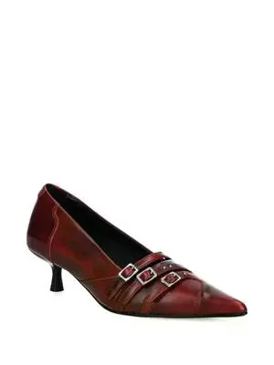 VAGABOND SHOEMAKERS 47mm Lykke Pointed-toe Buckled Pumps - Red