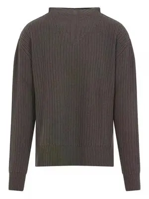 Rick Owens Ribbed Mock-neck Sweater