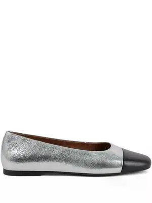 VAGABOND SHOEMAKERS Jolin Metallic Leather Ballet Flats - Silver