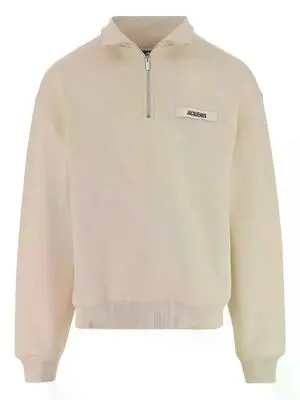 Jacquemus Grosgrain High-collar Logo Sweatshirt - Neutrals