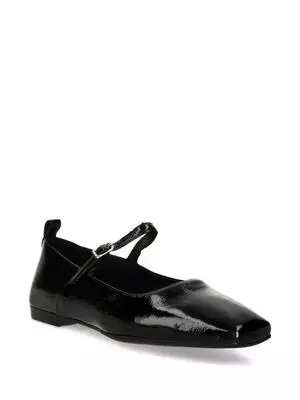 VAGABOND SHOEMAKERS Delia Patent-leather Buckled Ballet Flats - Black