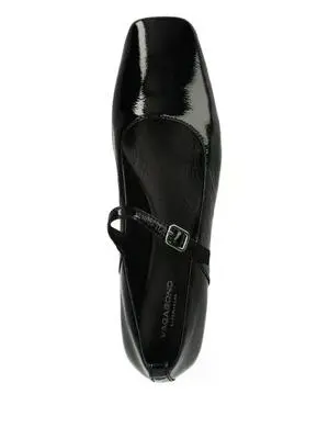 VAGABOND SHOEMAKERS Delia Patent-leather Buckled Ballet Flats - Black