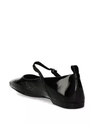 VAGABOND SHOEMAKERS Delia Patent-leather Buckled Ballet Flats - Black