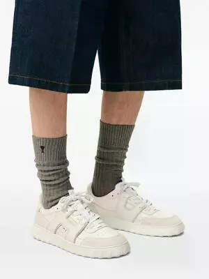 AMI Paris Cowhide Leather A Walk Sneakers - Neutrals