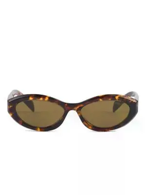 Prada Symbole Oval Sunglasses - Brown