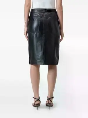 Closed Leather Midi Skirt