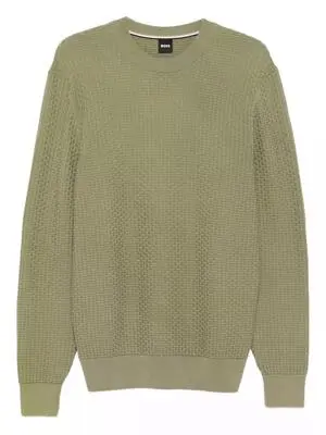 BOSS Waffle-knit Crew-neck Sweatshirt