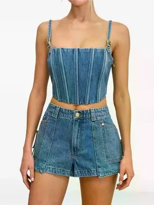 Cult Gaia Lauren Denim Tank Top - Blue