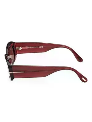 TOM FORD Oval-frame Sunglasses - Red