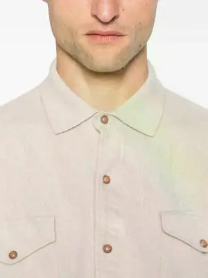Eleventy Button-fastening Pocket Shirt - Neutrals